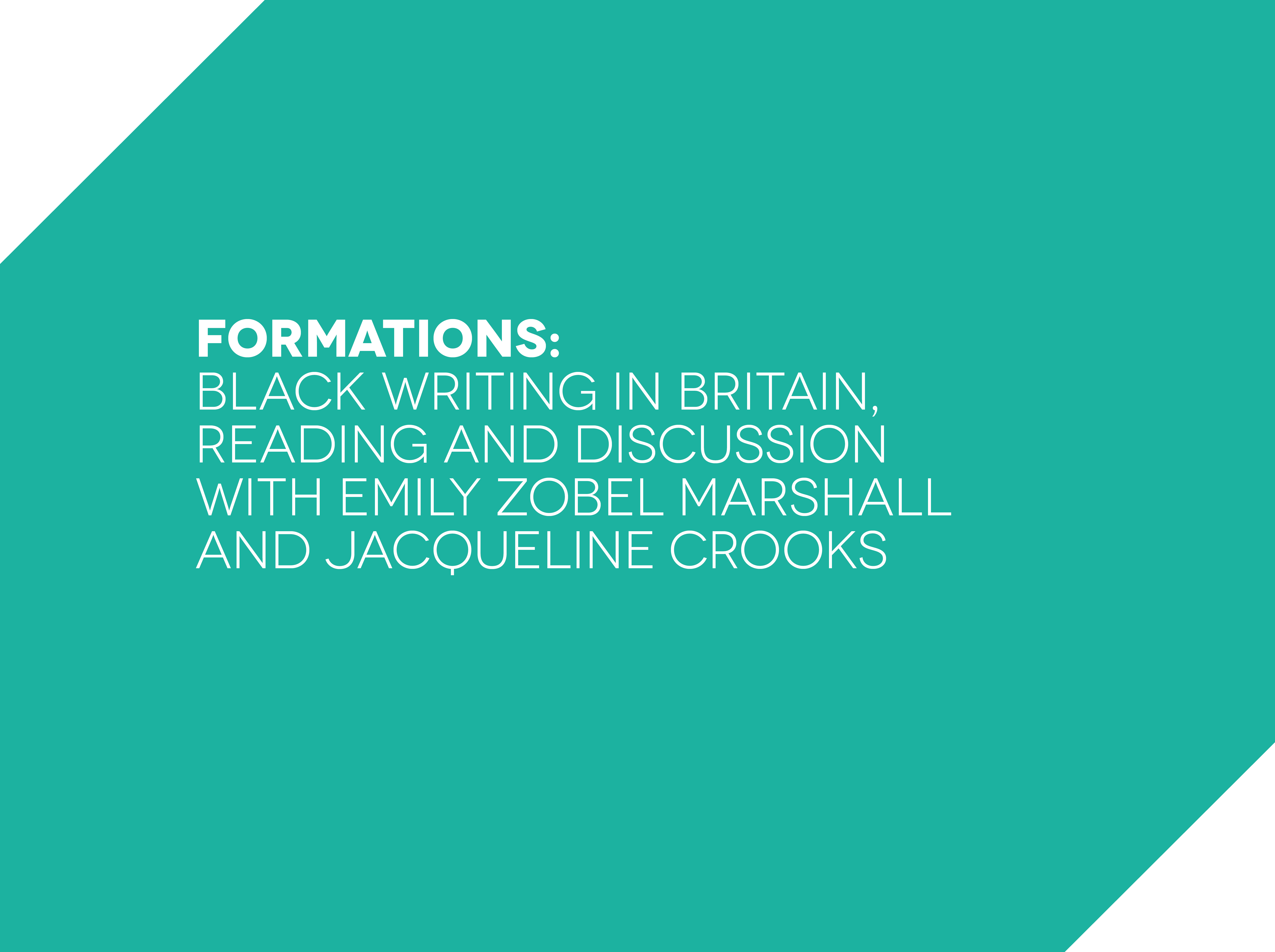 Formations: Black Writing in Britain - Bonington Gallery